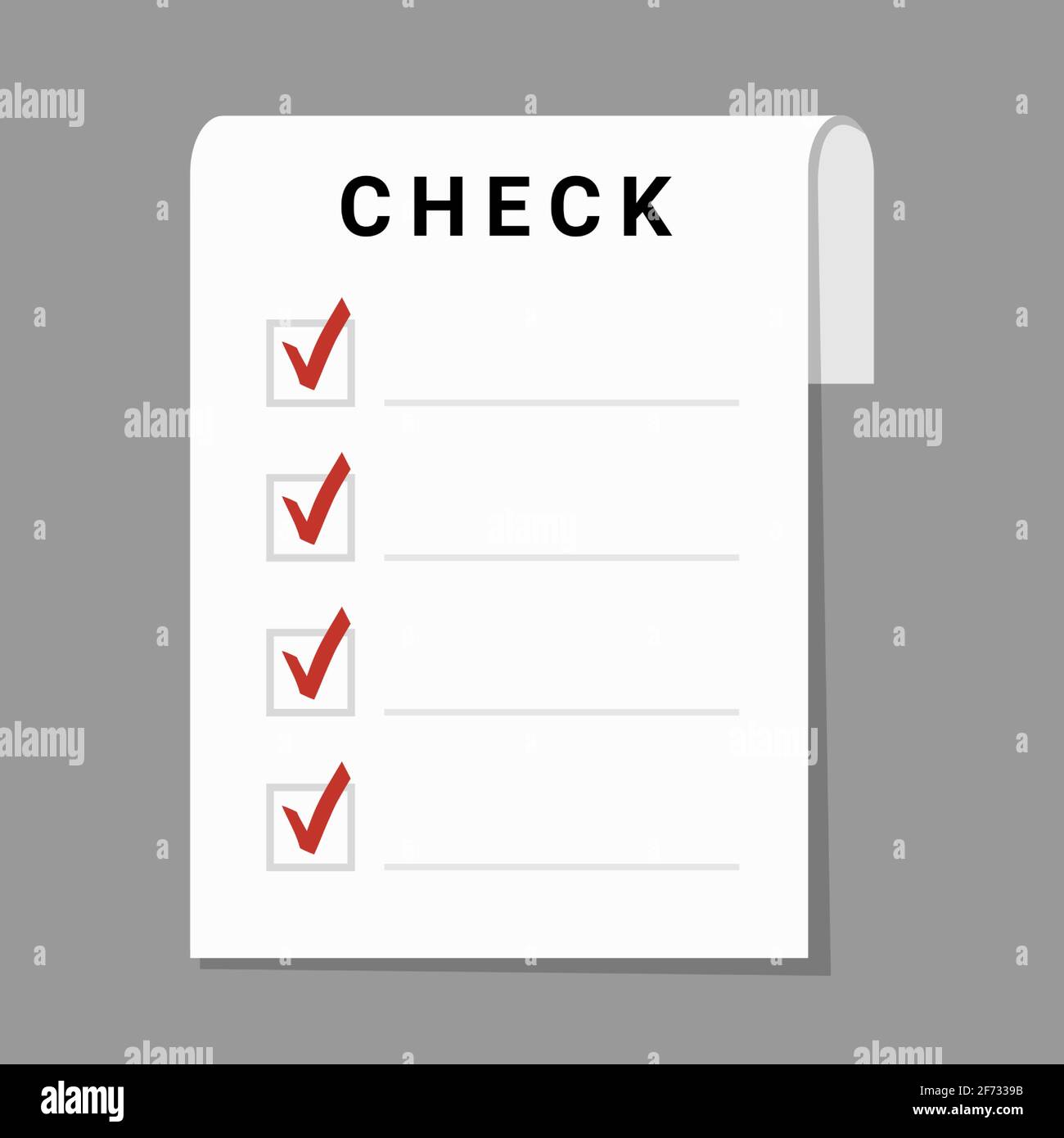 Cartoon isolated object paper document checklist Stock Vector Image ...