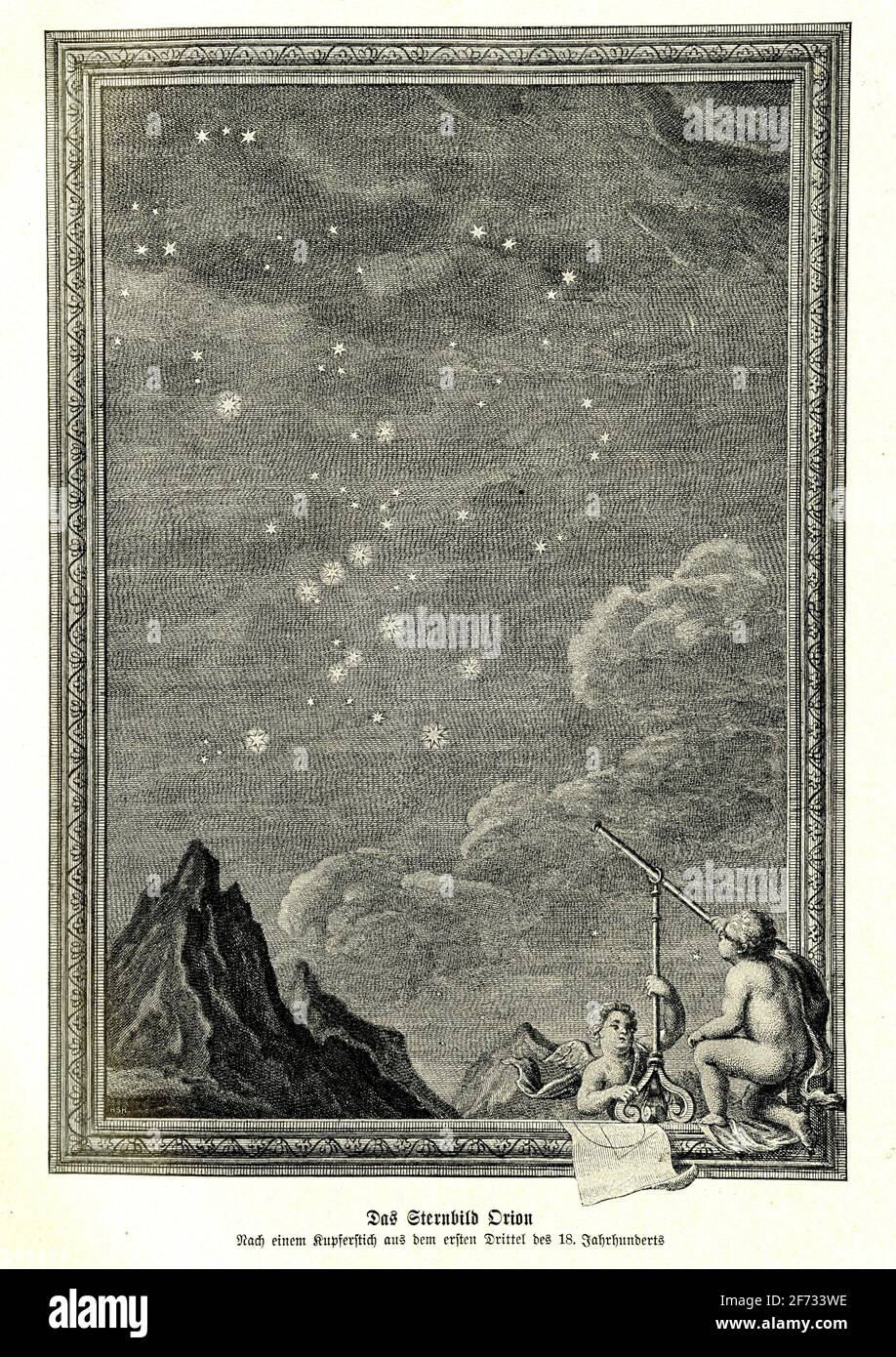The constellation Orion, After a copper engraving from the first third ...