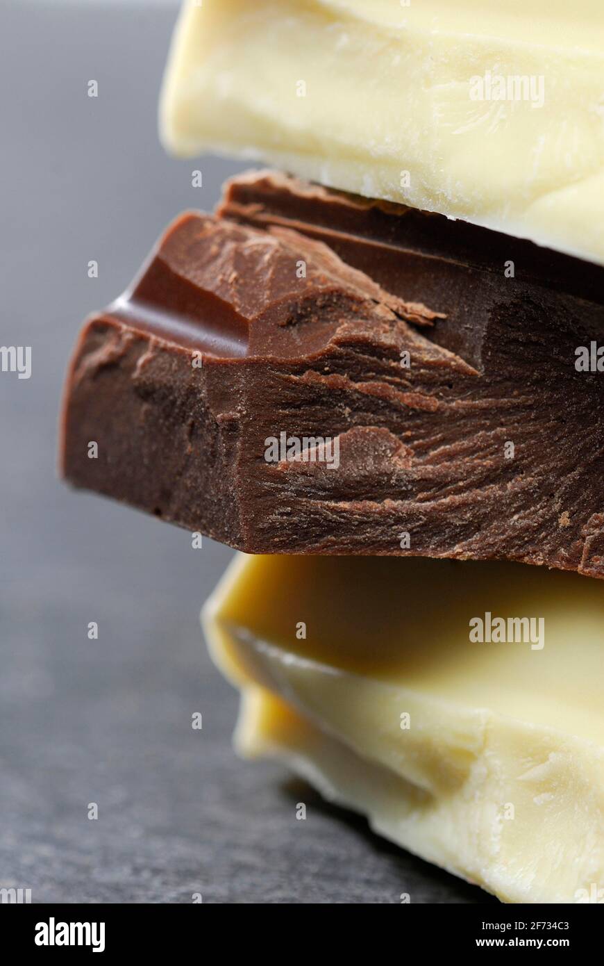 Block chocolate in pieces, chocolate, milk chocolate, milk chocolate ...