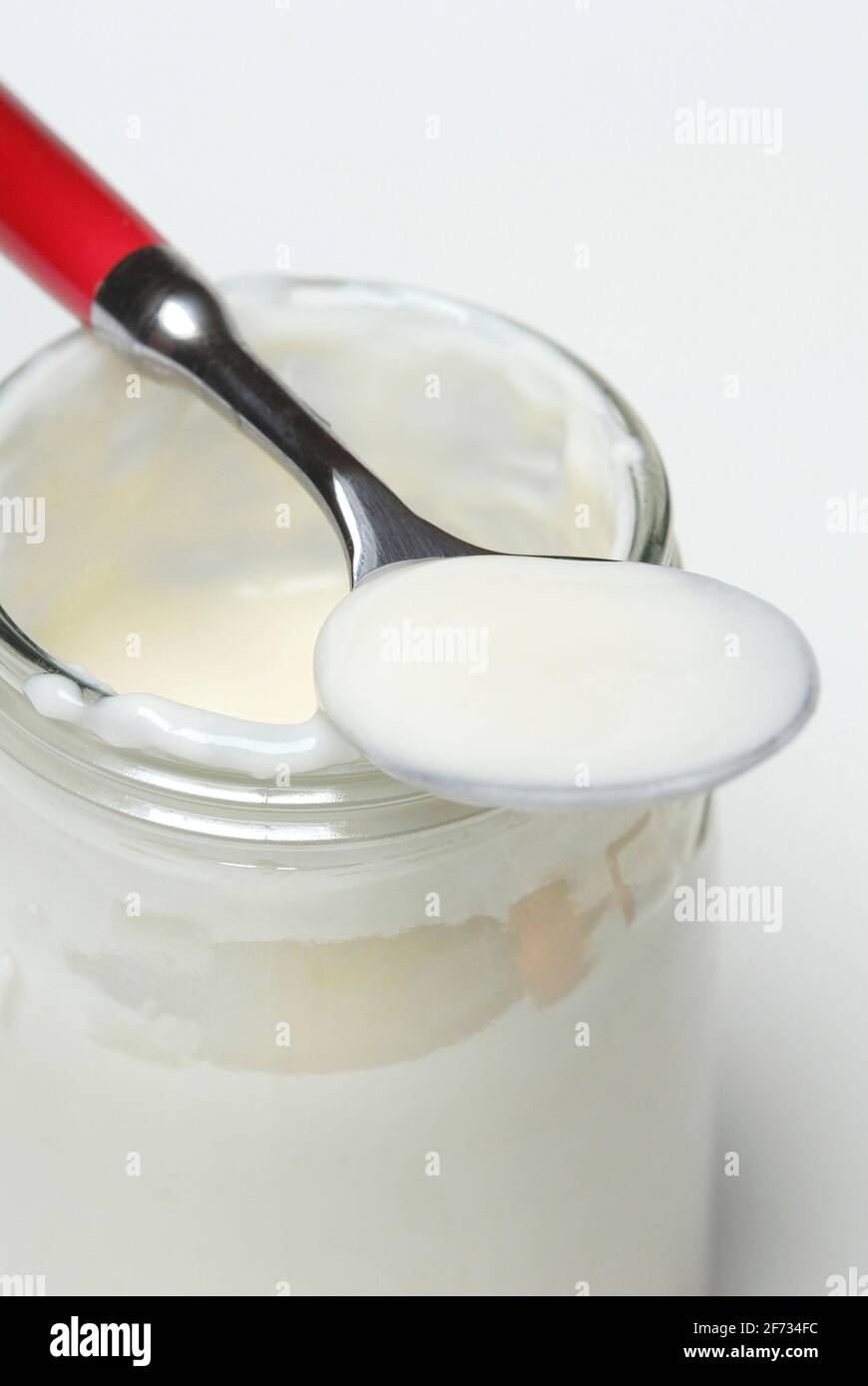 Glass of yoghurt, dairy products, natural yoghurt Stock Photo - Alamy