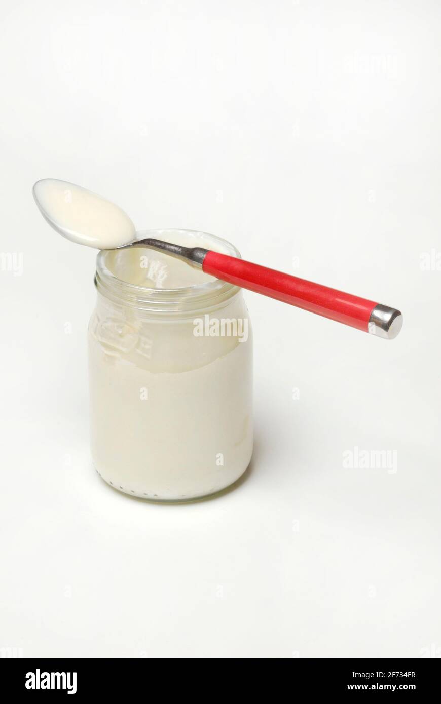 Glass of yoghurt, dairy products, natural yoghurt Stock Photo - Alamy