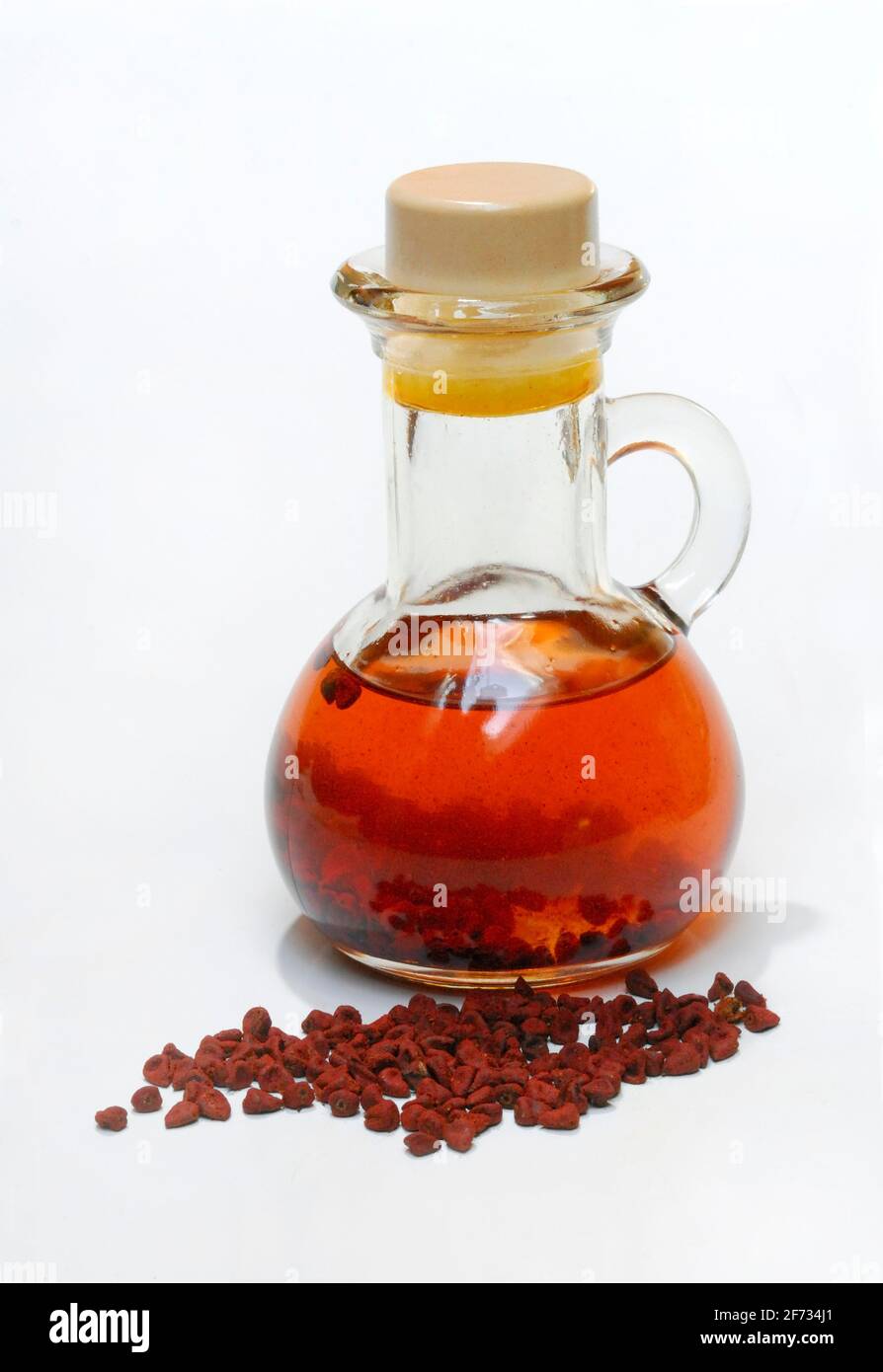 Anatto seeds, bottled anatto oil, Achiote (Bixa orellana) , , Annatto ...