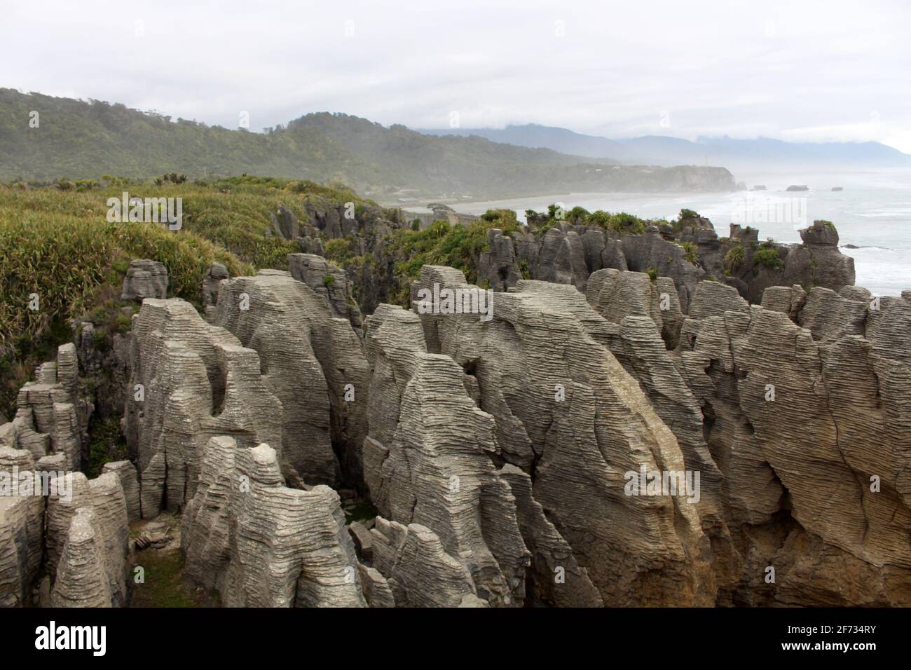 Pancake Rocks a rock formation in Paparoa National Park, South Island ...