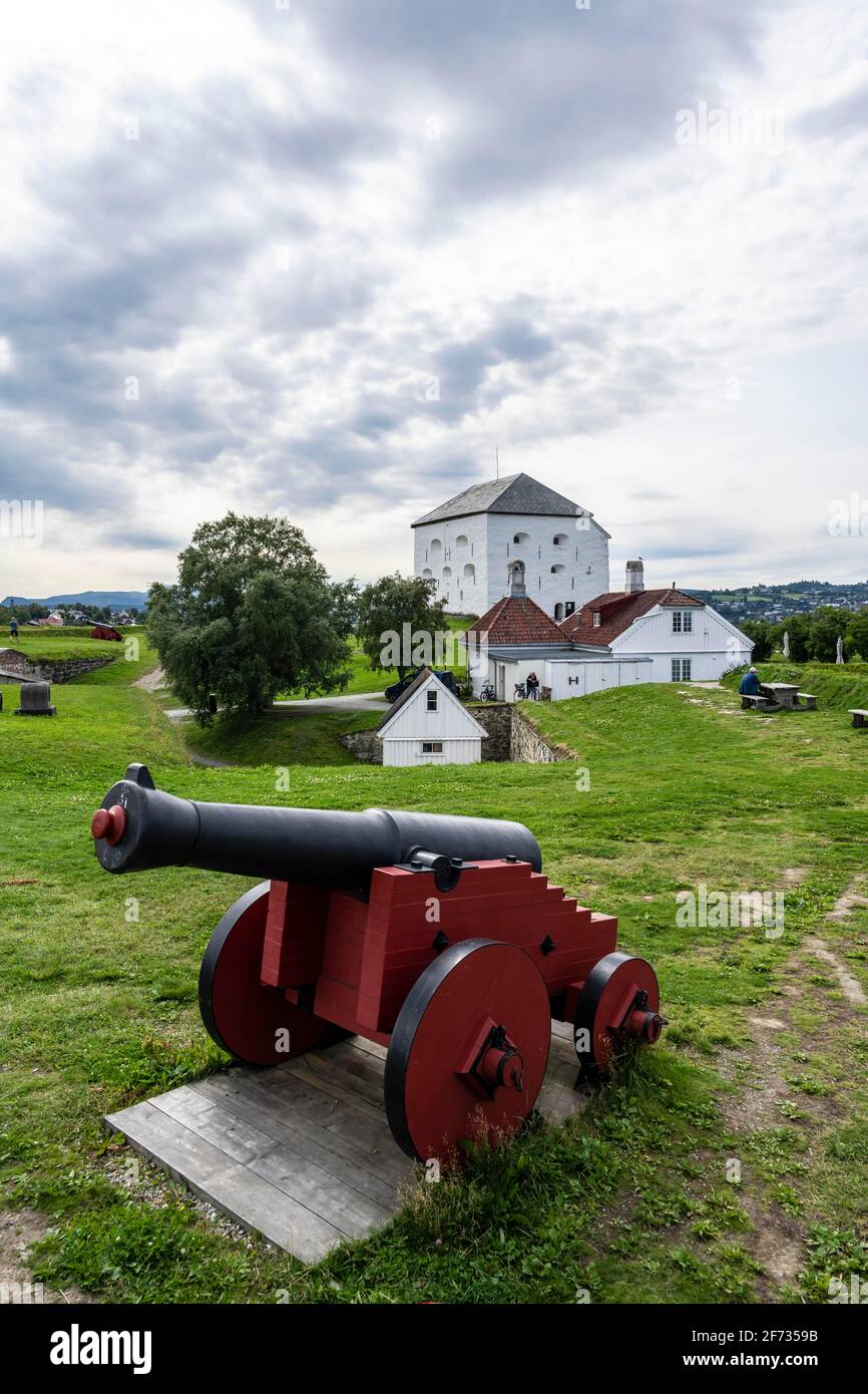 Kristiansten Fortress, Cannon, Trondheim, Trondelag, Norway Stock Photo ...