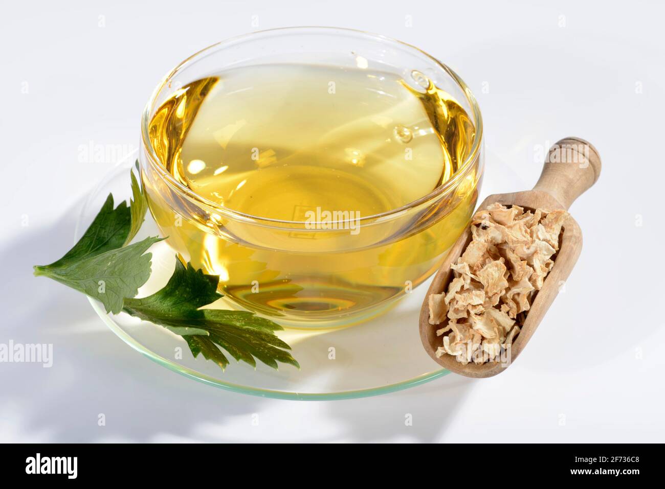 Cup of celery root tea (Radix Apii), celery root tea Stock Photo - Alamy