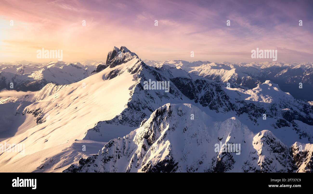 Snow Covered Canadian Mountain Landscape Stock Photo - Alamy