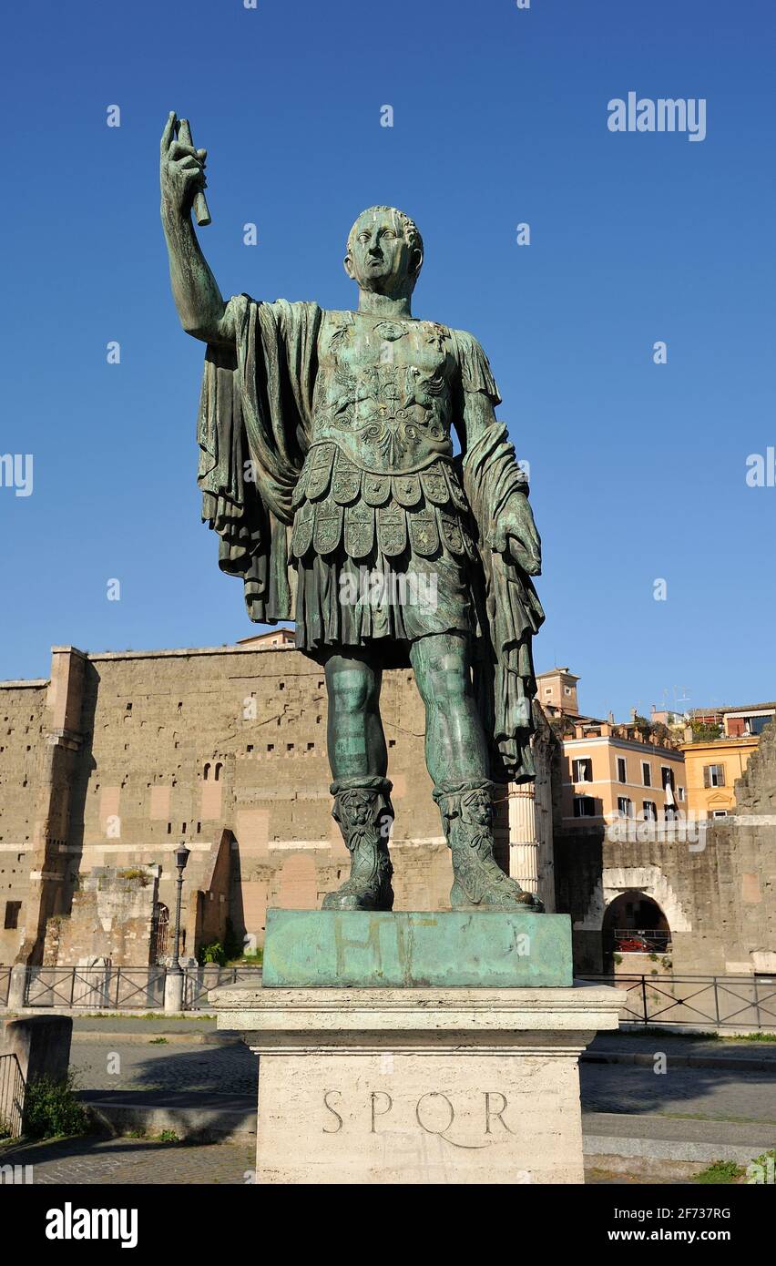 Italy, Rome, bronze statue of the roman emperor Nerva Stock Photo - Alamy
