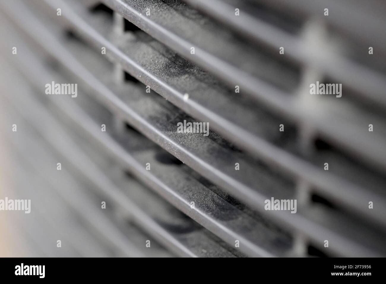 Dusty car radiator grill pattern background in black and white Stock ...