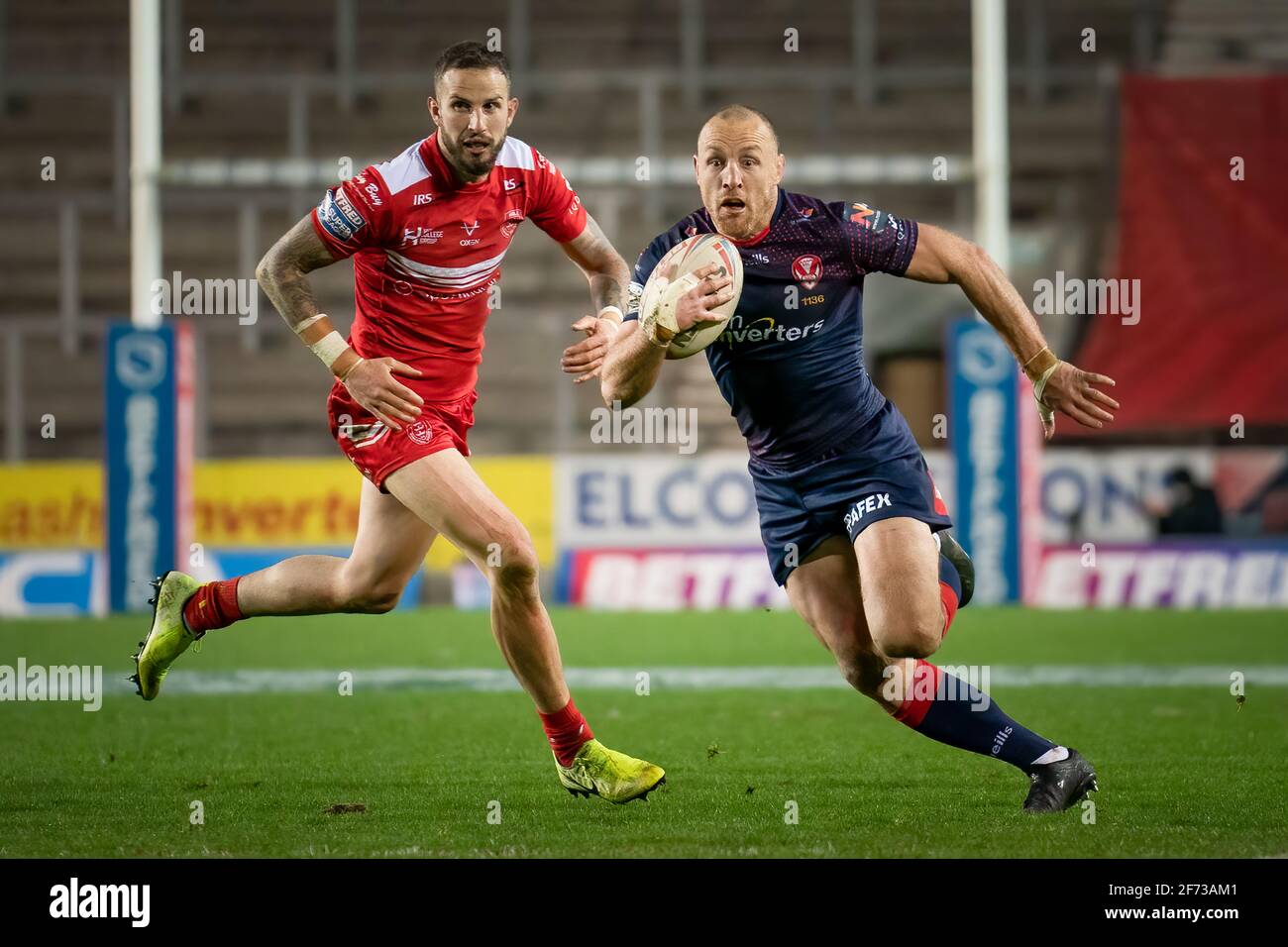Hull KR vs St Helens St. Helens's James Roby in action during todays ...