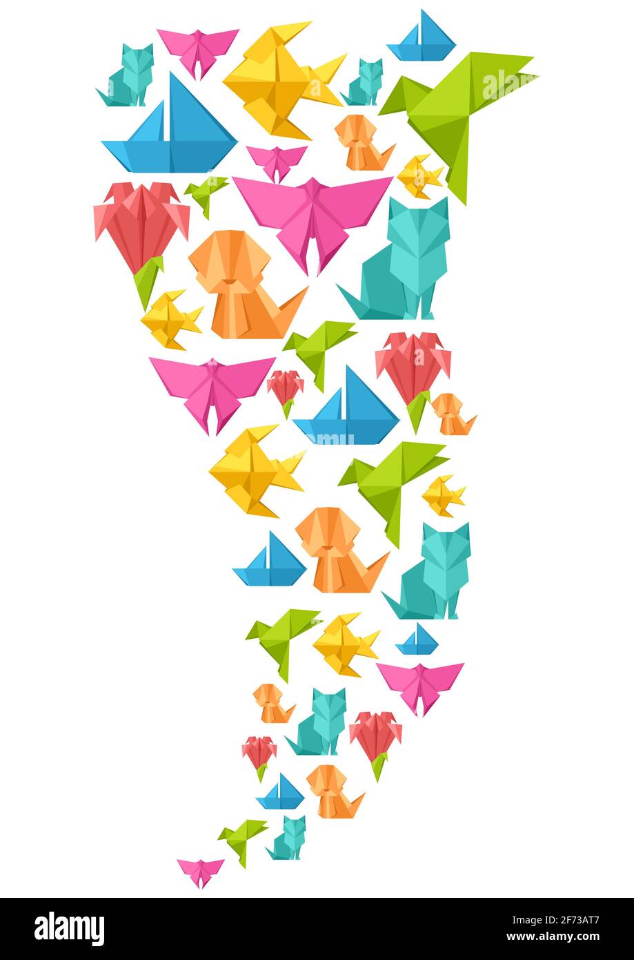 Folded paper flower Stock Vector Images - Alamy