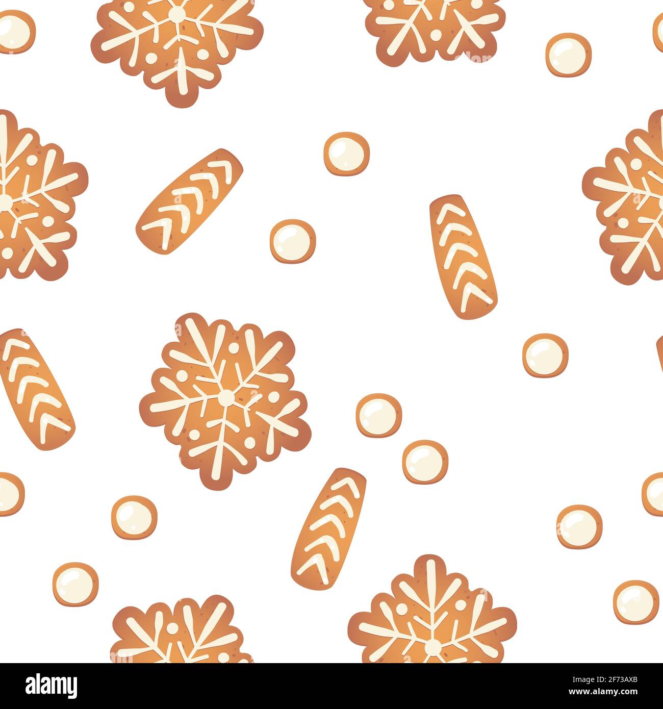 Christmas gingerbread vector seamles pattern. Winter characters in ...