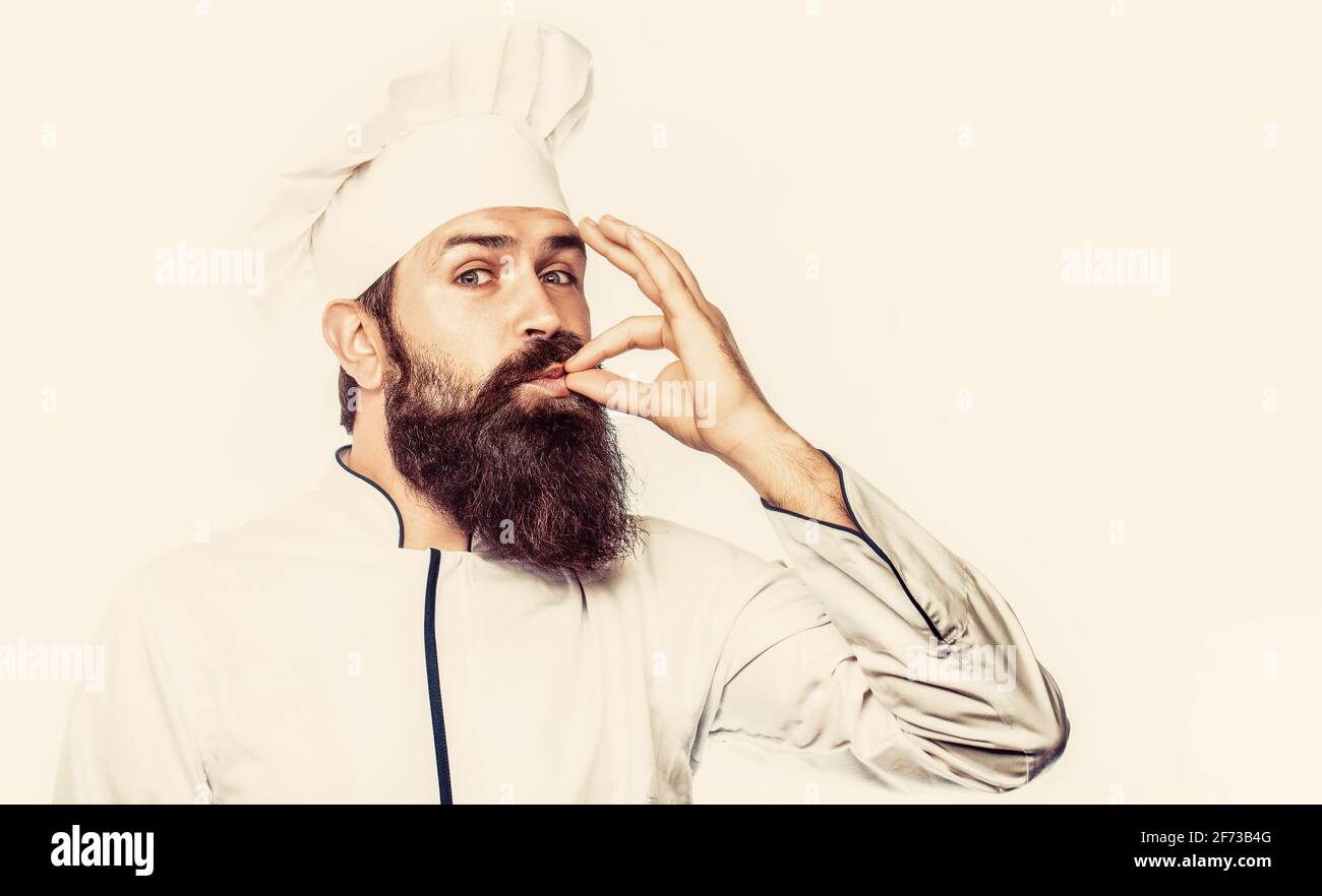 Bearded male chefs isolated on white, perfect. Professional chef man ...