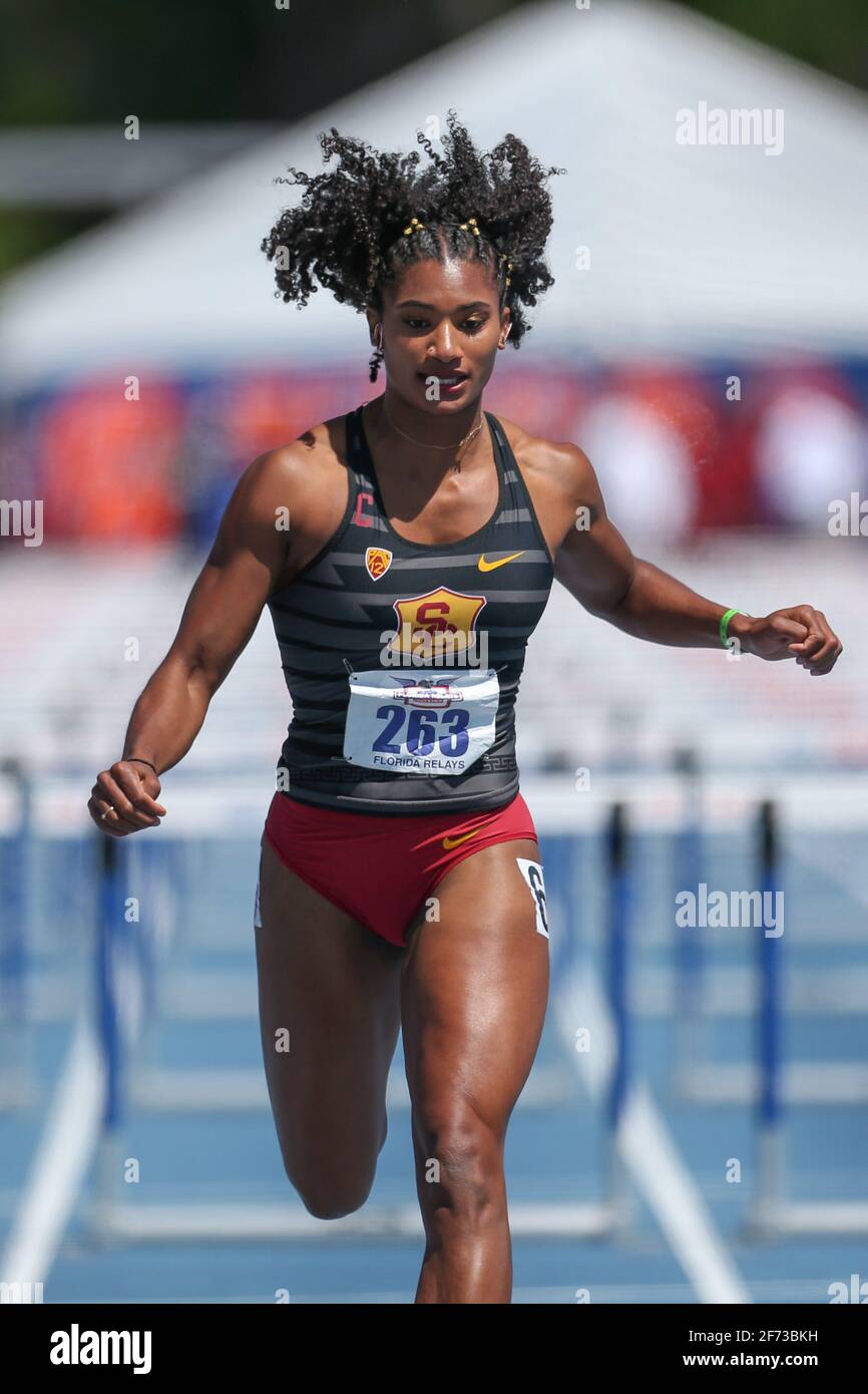 USC senior Anna Cockrell wins the fourth heat of the women's 100 meter ...