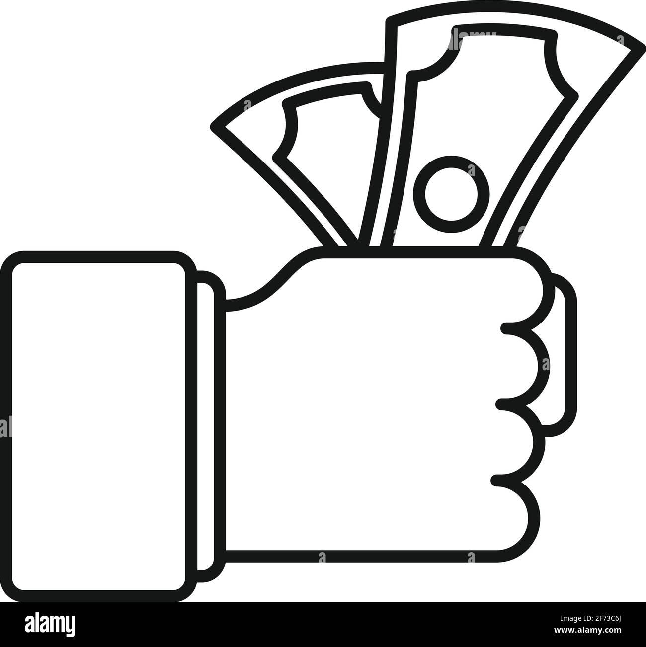 Hand money cash bribery icon, outline style Stock Vector Image & Art ...