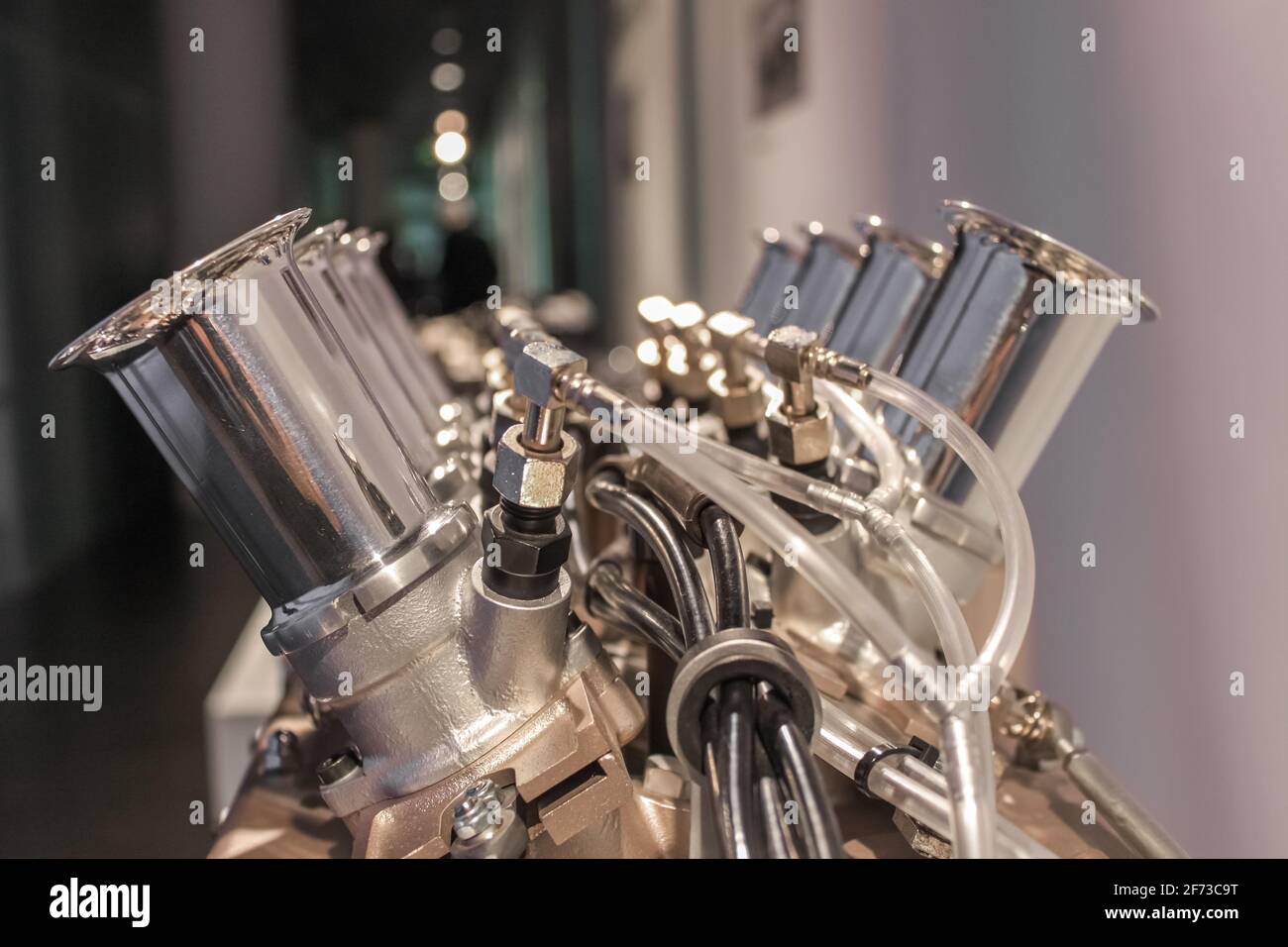 Germany, Munich - April 27, 2011: BMW V8 engine in the BMW Museum ...