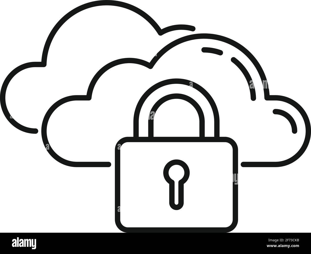 Secured data cloud icon, outline style Stock Vector Image & Art - Alamy