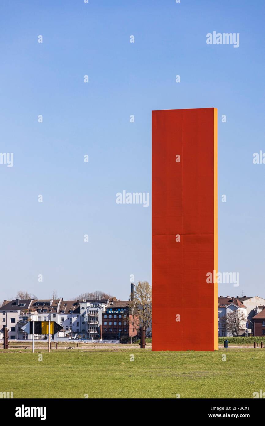 Rheinorange, permanent orange sculpture at the confluence of the rivers ...