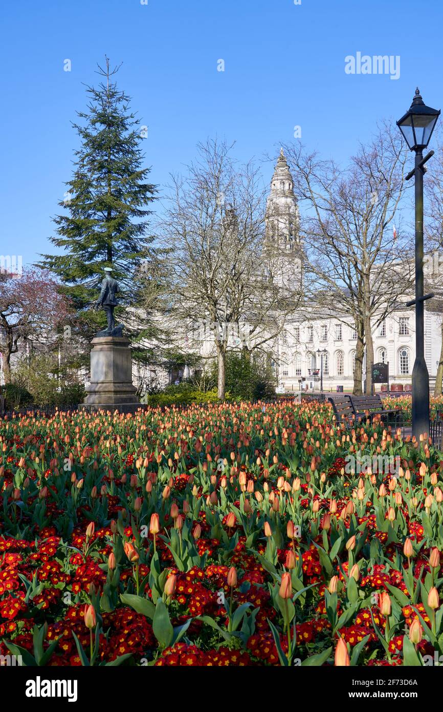 Gorsedd Gardens in springtime, Cathays, Cardiff, South Wales Stock ...