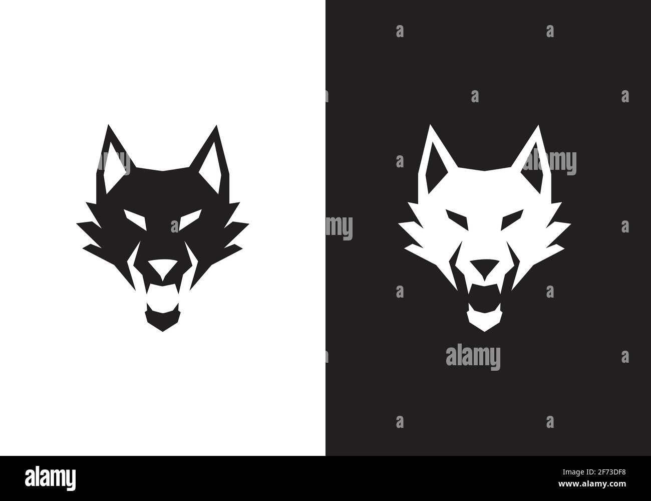 Fox logo template. flat and line art style icon collection Stock Vector ...
