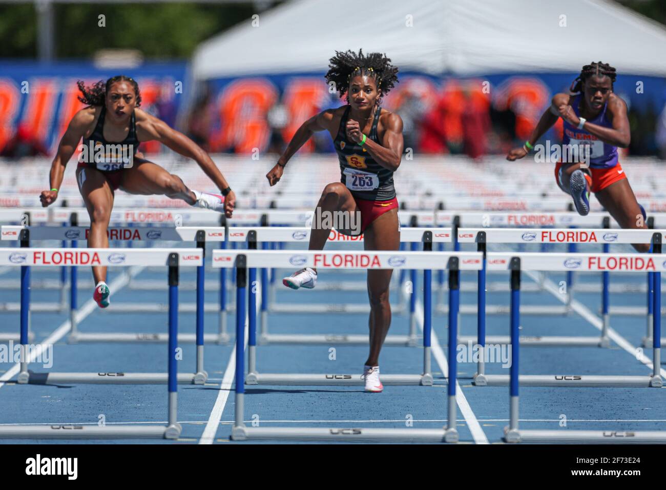 USC senior Anna Cockrell takes the lead in the fourth heat of the women ...