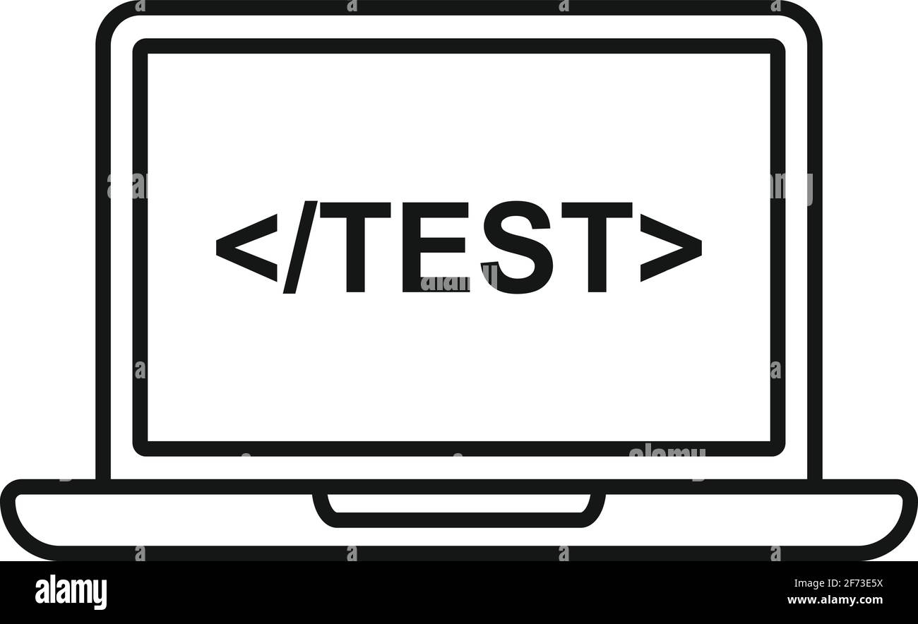 Test laptop icon, outline style Stock Vector Image & Art - Alamy