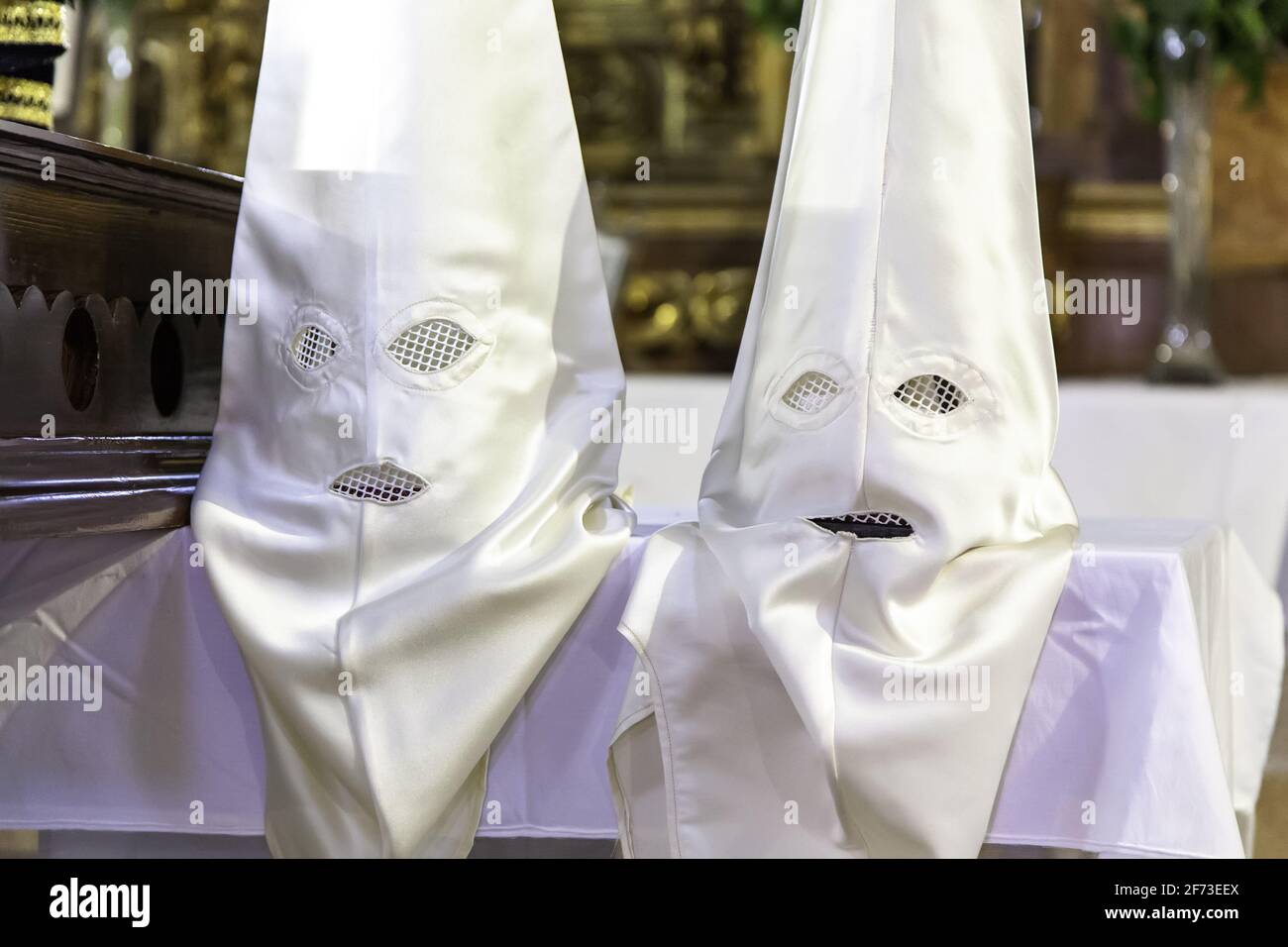Detail of typical costume of holy week in spain, catholic tradition ...