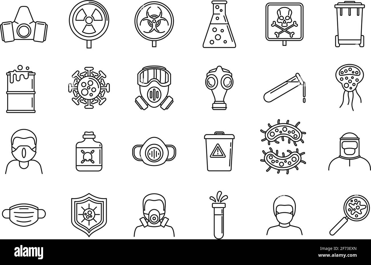 Danger biohazard icons set, outline style Stock Vector Image & Art - Alamy