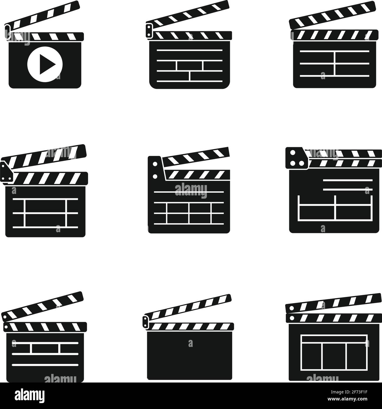 Movie clap simple black Cut Out Stock Images & Pictures - Alamy