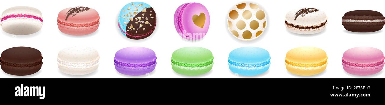 Macarons icons set, cartoon style Stock Vector Image & Art - Alamy