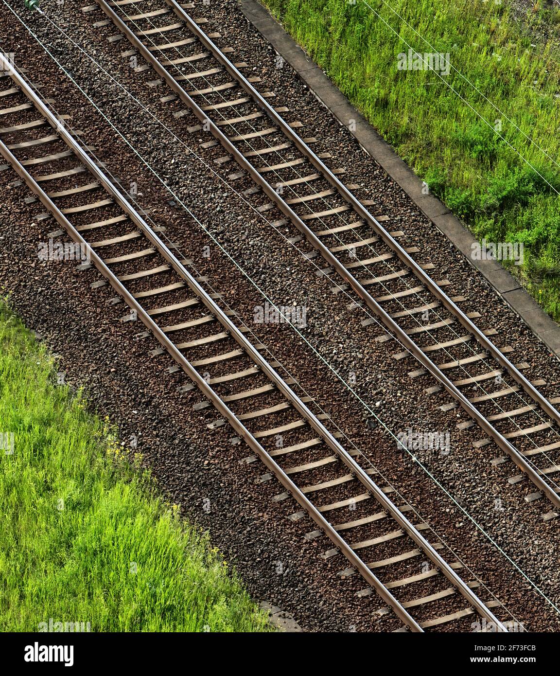Aerial view of railway tracks Stock Photo - Alamy