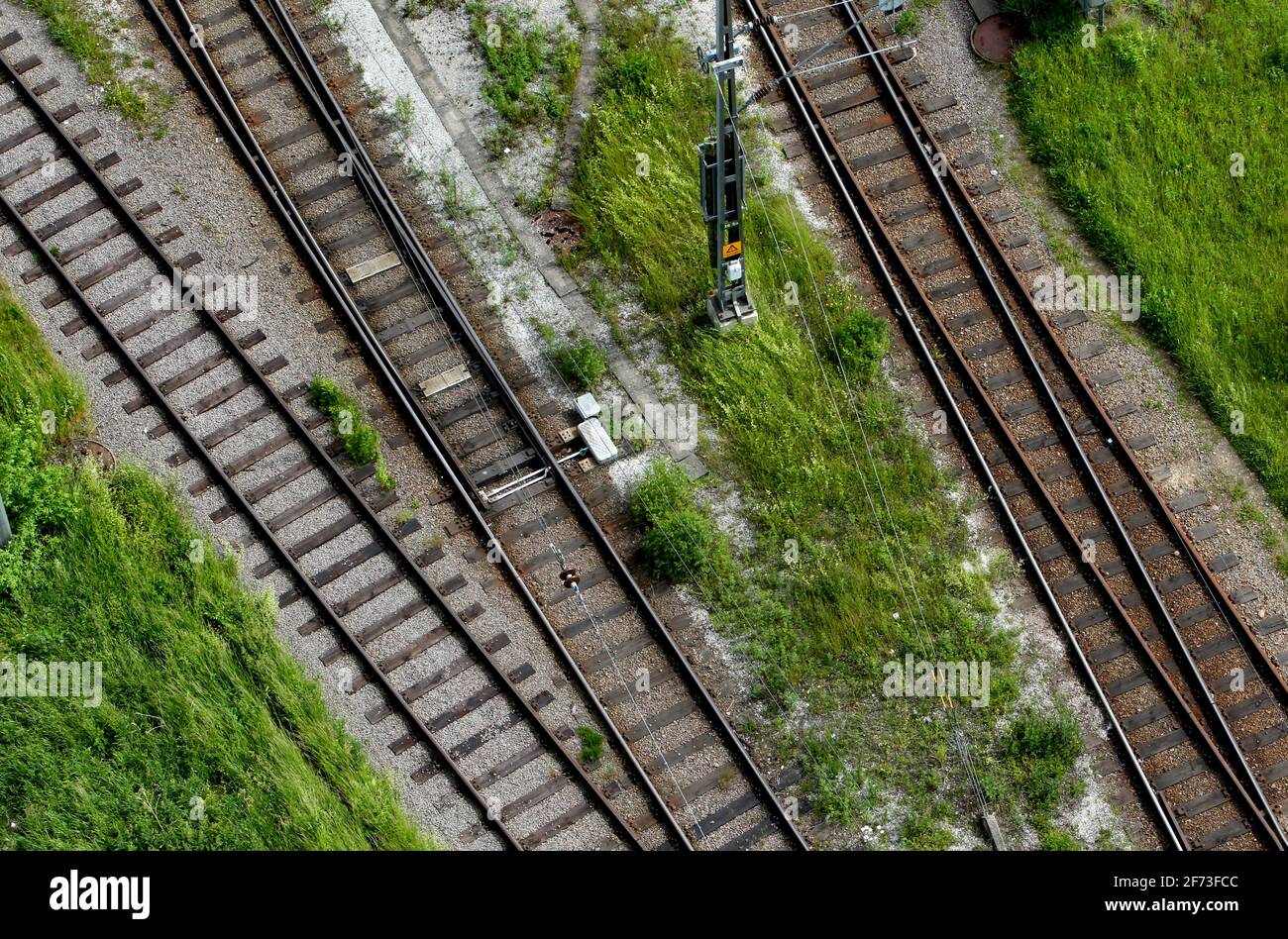 Aerial view of railway tracks Stock Photo - Alamy