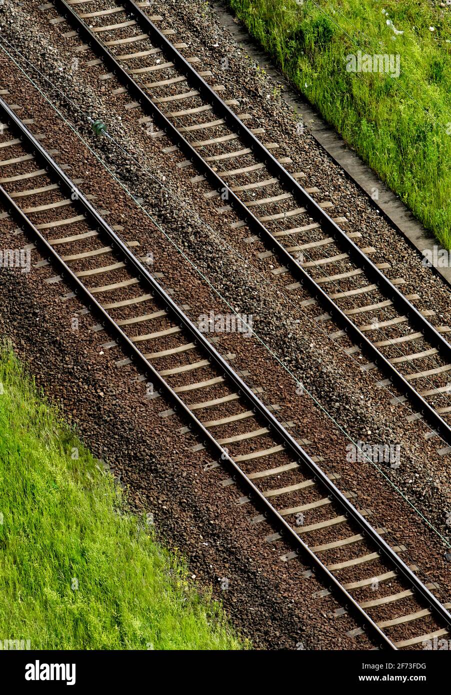 Aerial view of railway tracks Stock Photo - Alamy