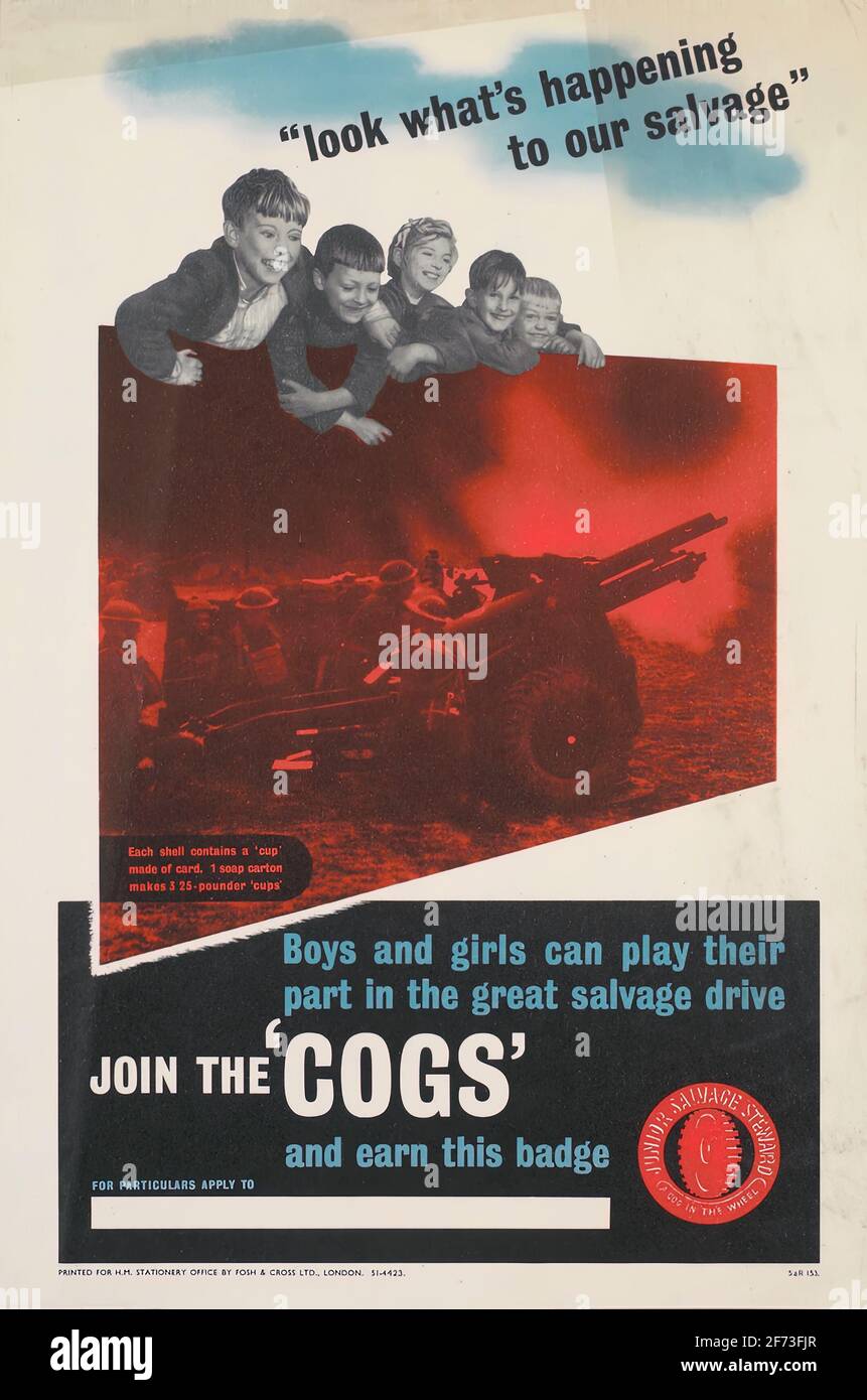 A vintage WW2 poster propmoting the use of scrap metal Stock Photo - Alamy