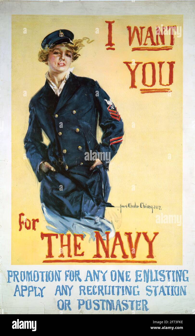 A vintage american WW2 recruitment poster for the US Navy Stock Photo ...