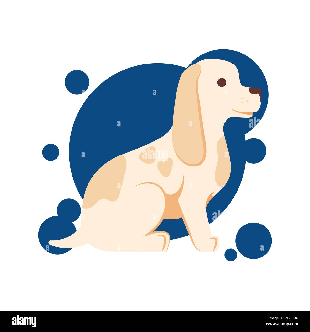 A young and very cute little brown dog sitting. Cocker Spaniel puppy ...