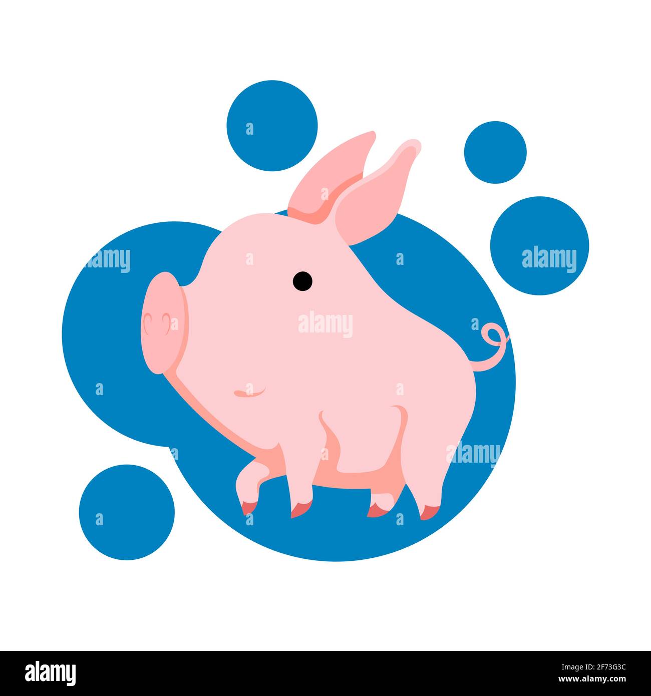 Simple vector illustration of a pig isolated on white background ...