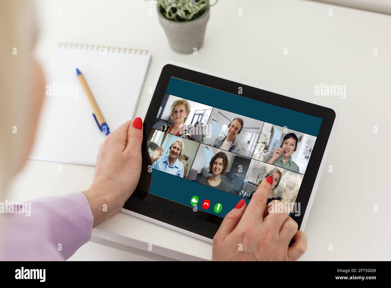 The office workplace, table, top view Stock Photo - Alamy