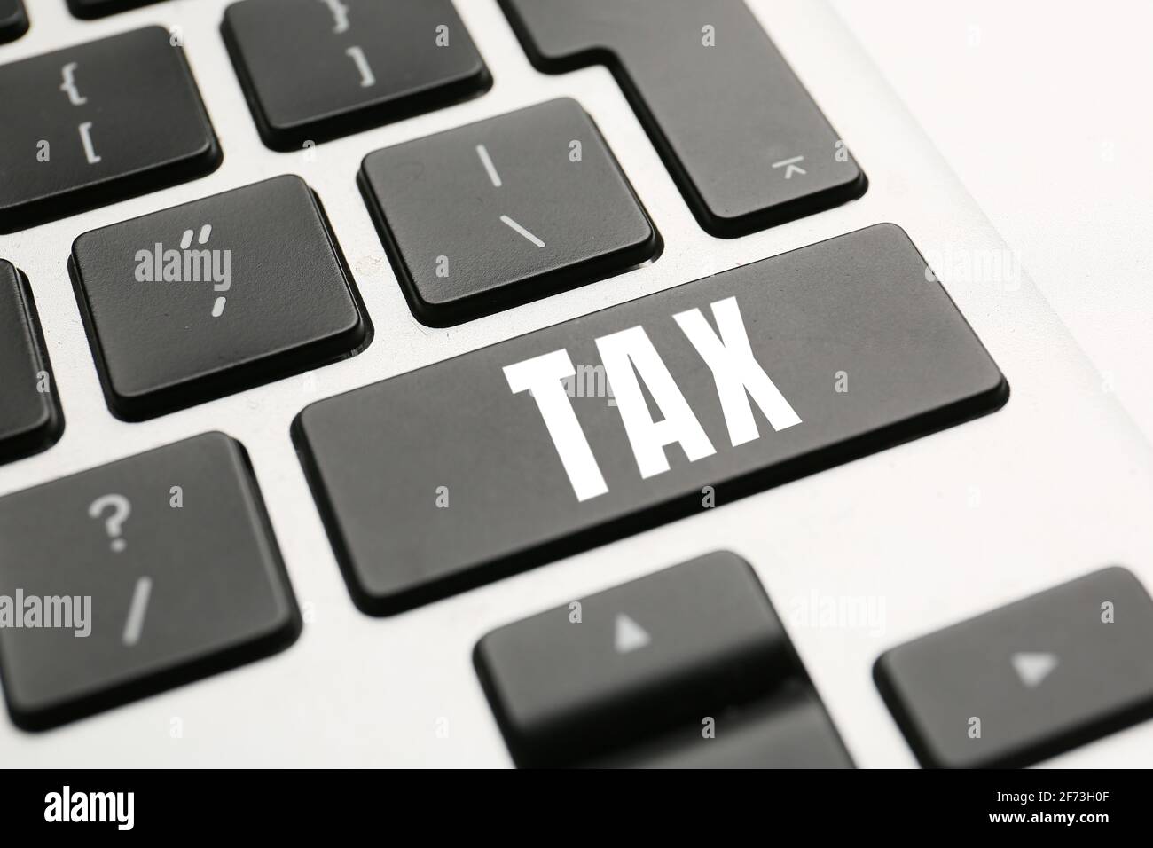 Modern computer keyboard, closeup. Concept of taxes Stock Photo - Alamy