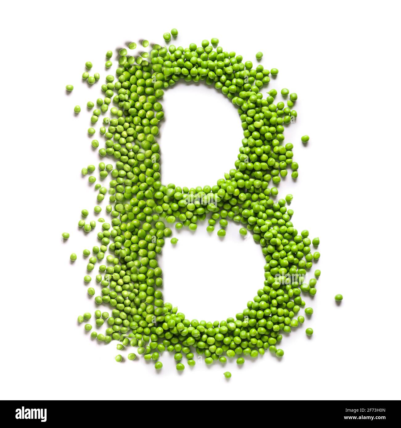 Letter B made of healthy green peas on white background Stock Photo - Alamy