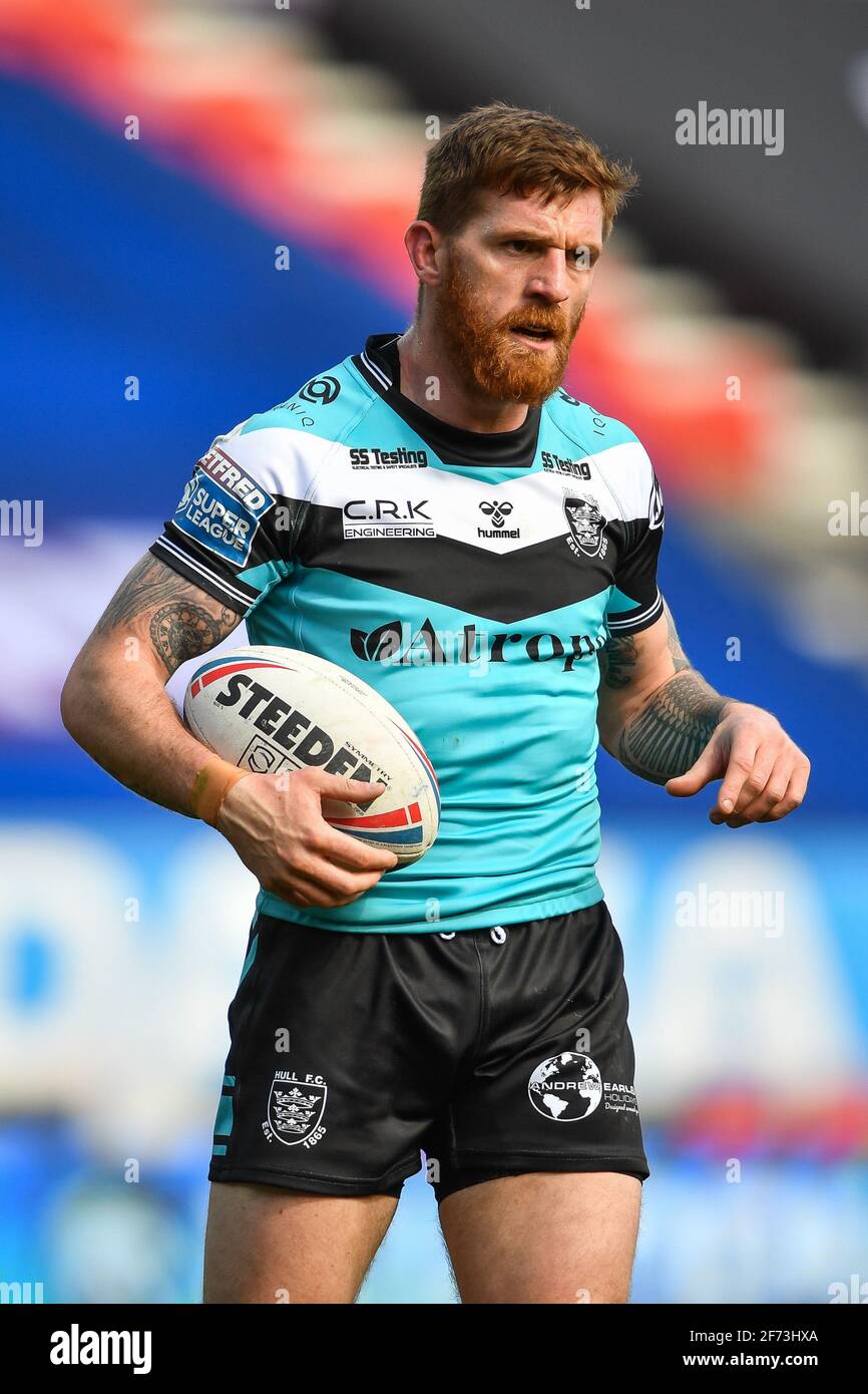 Marc Sneyd (7) of Hull FC in, on 4/3/2021. (Photo by Craig Thomas/News ...