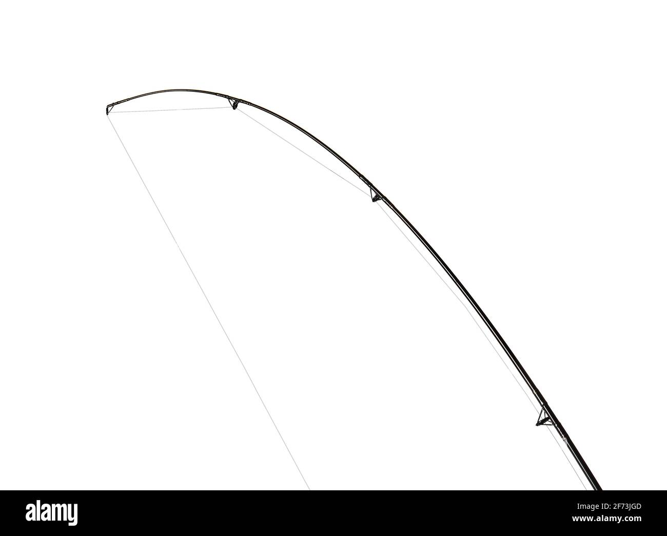 Modern fishing rod on white background Stock Photo - Alamy
