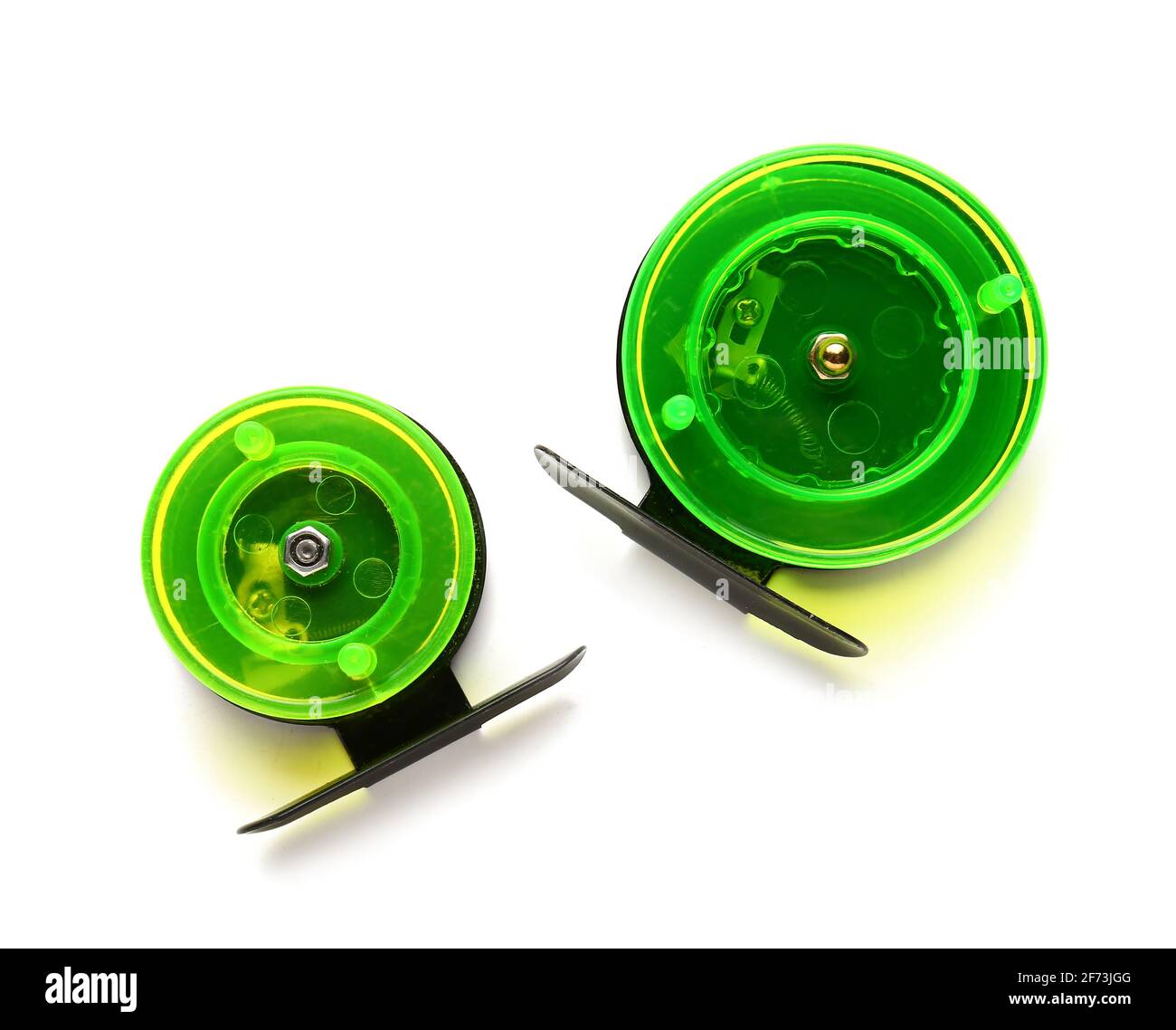 Top view spinning reels white hi-res stock photography and images - Alamy