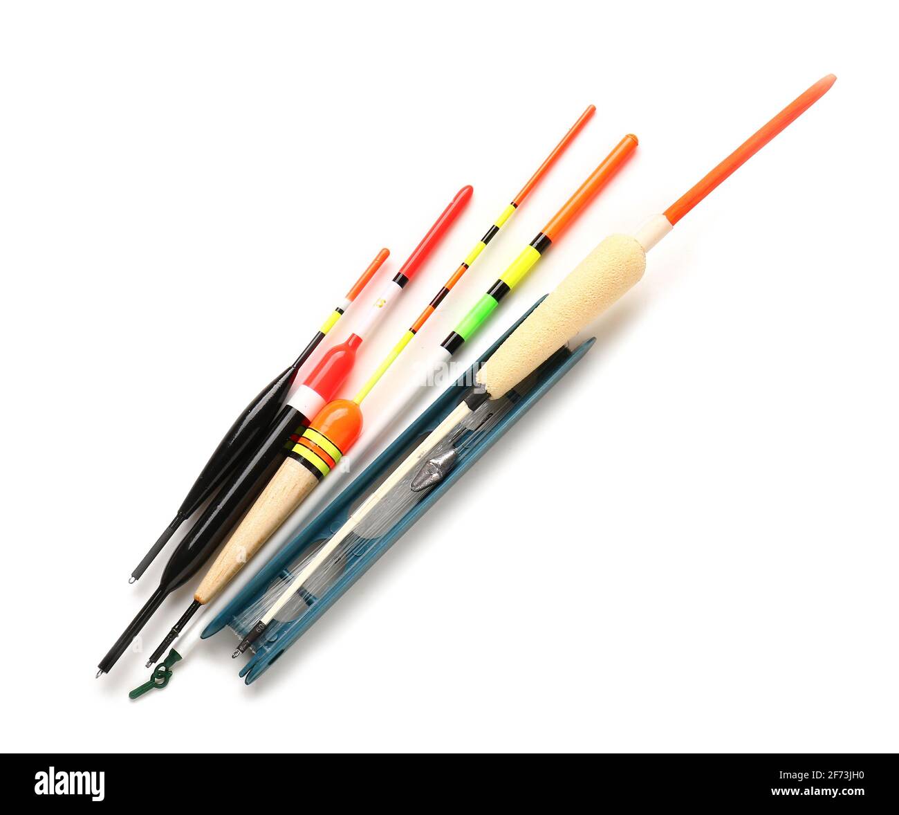 Fishing floats on white background Stock Photo - Alamy