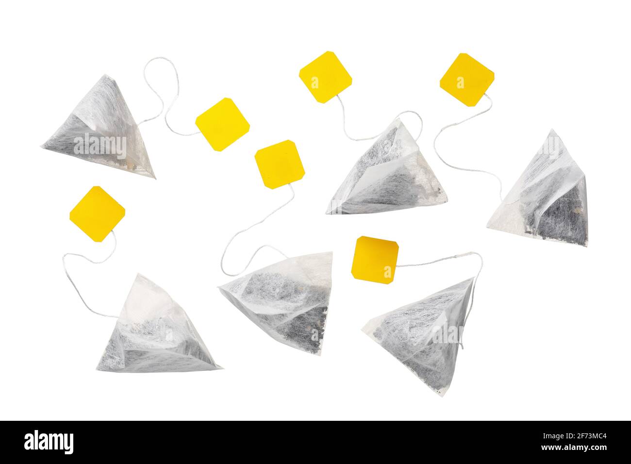 Tea bags on white background Stock Photo - Alamy