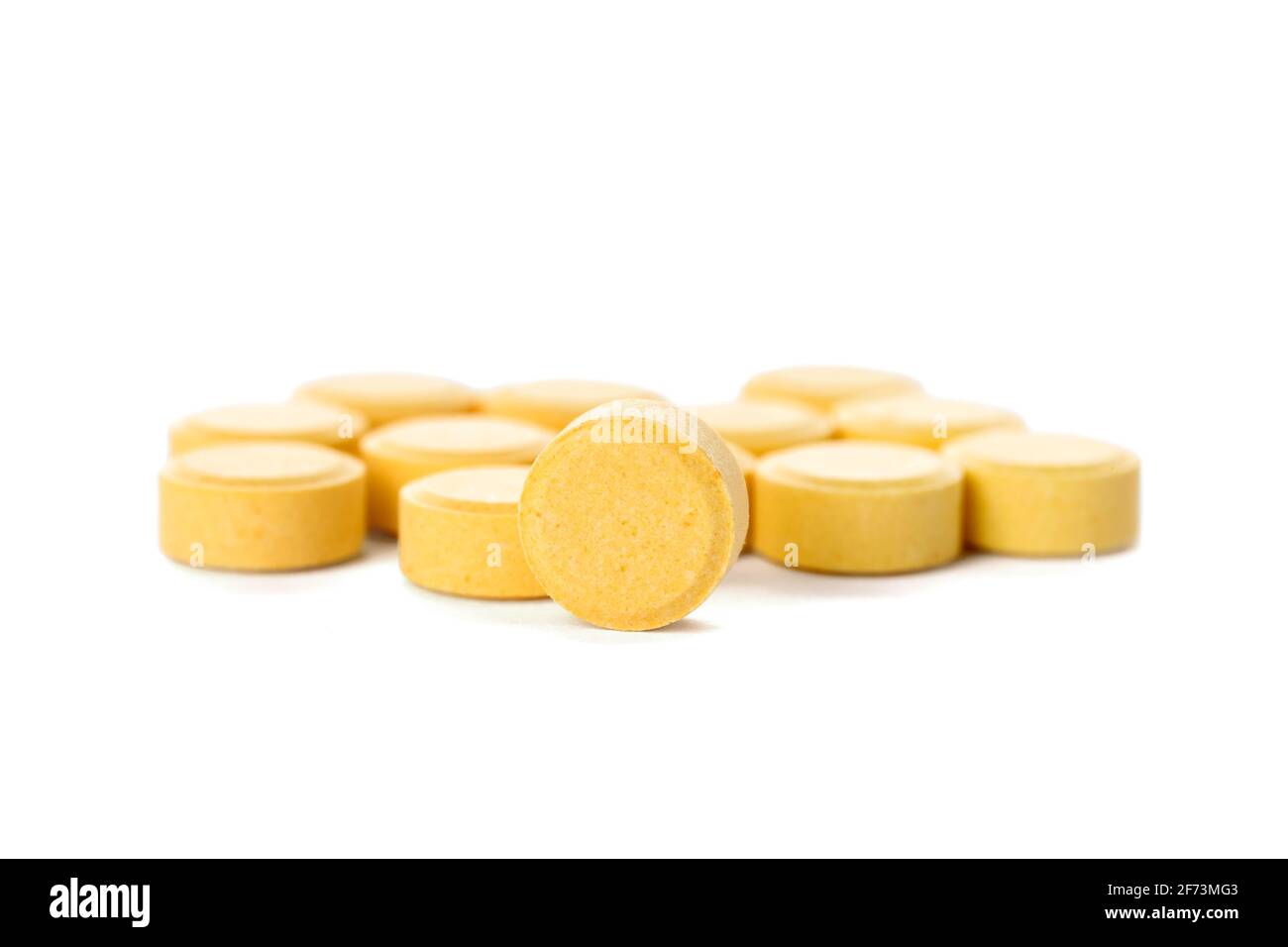 Folic acid pills on white background Stock Photo - Alamy