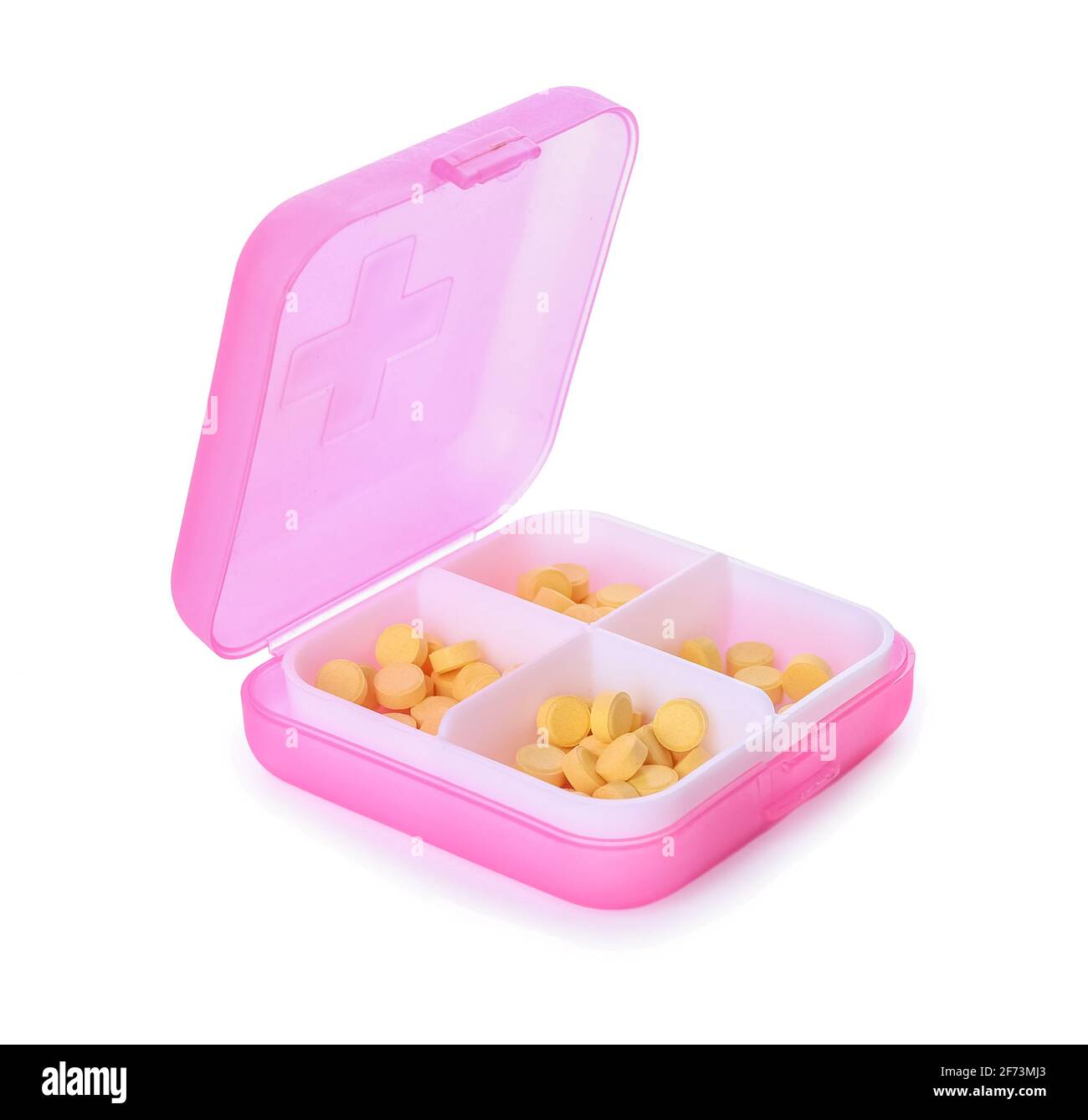 Container with folic acid pills on white background Stock Photo - Alamy