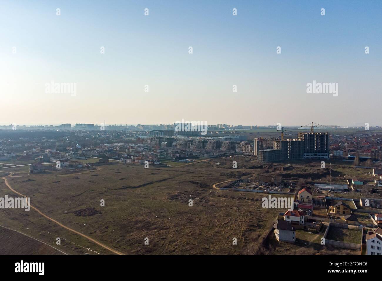 View of the village of Fontanka on the Black Sea coast near Odessa ...