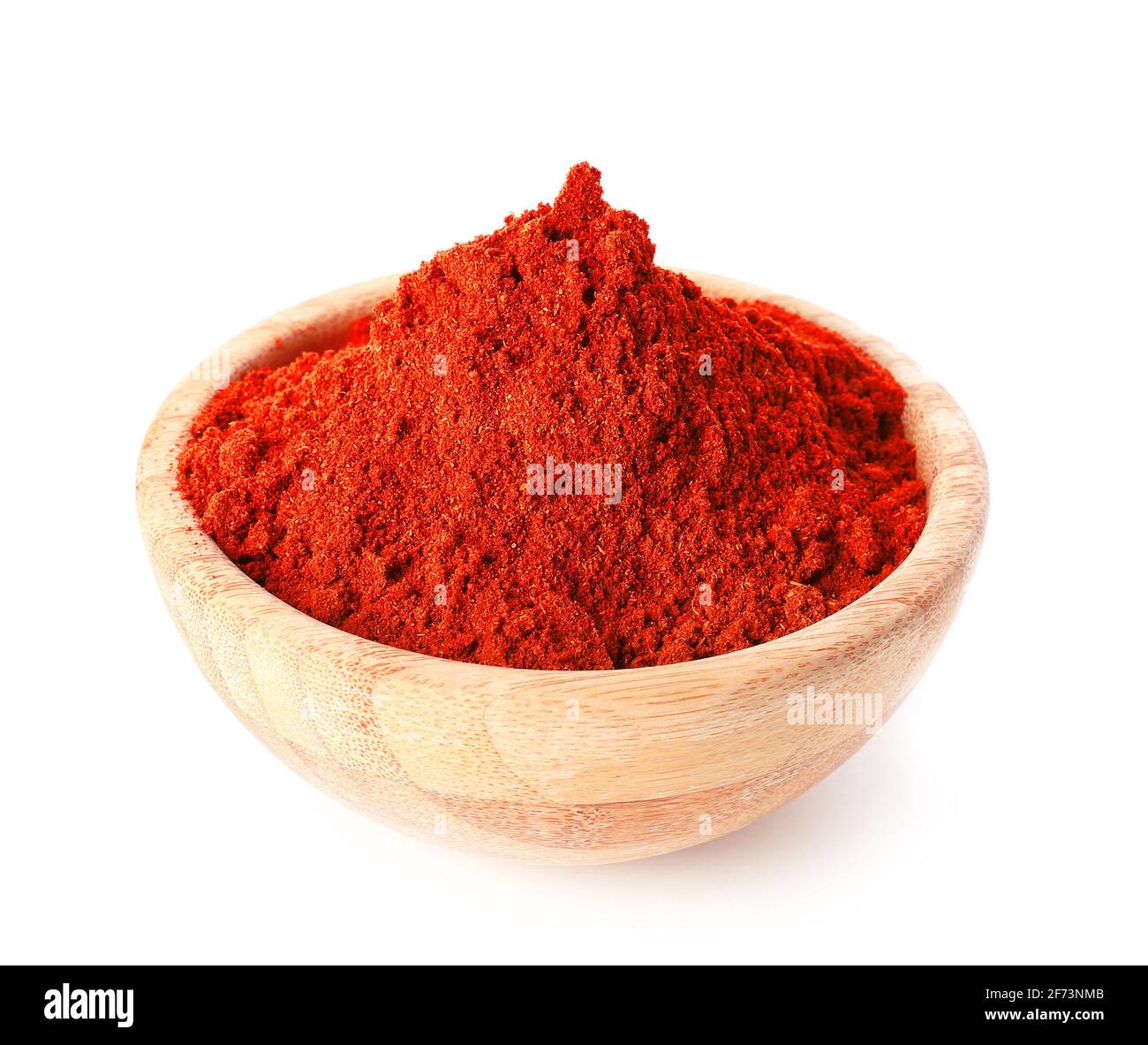 Bowl with red chili powder on white background Stock Photo - Alamy