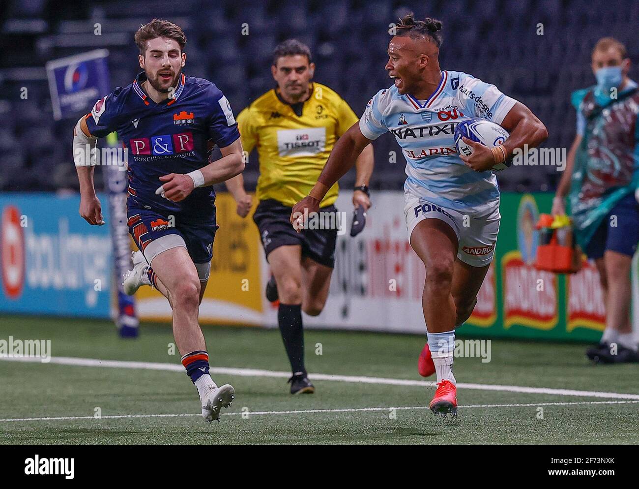 THOMAS Teddy from RACING 92 in action during the match between RACING92 ...