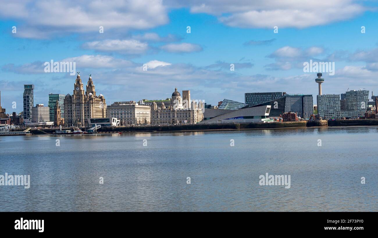 Liverpool waterfront and city skyline Stock Photo - Alamy